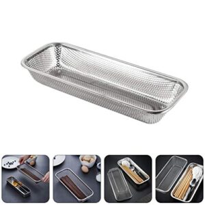 Cabilock Dishwasher Silverware Cutlery Basket Stainless Steel Flatware Drying Rack Countertop Utensil Holder Caddy Silver B