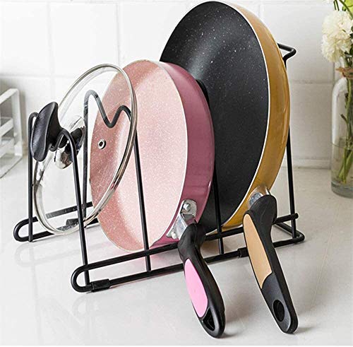 DRNKS Pot Lid Storage Rack-Universal Cooking Pot Cover Dome Wok Cover Frying Pan Lid Kitchen Accessories Lid And Spoon Drainage Rack Pan Pot Cover Lid Rack Stand Kitchen Organizer Applicable to kitche