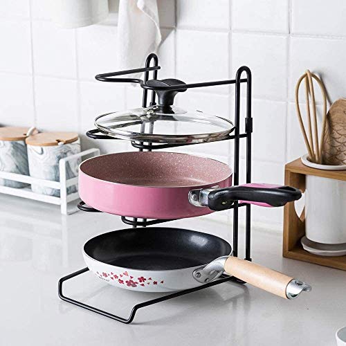 DRNKS Pot Lid Storage Rack-Universal Cooking Pot Cover Dome Wok Cover Frying Pan Lid Kitchen Accessories Lid And Spoon Drainage Rack Pan Pot Cover Lid Rack Stand Kitchen Organizer Applicable to kitche