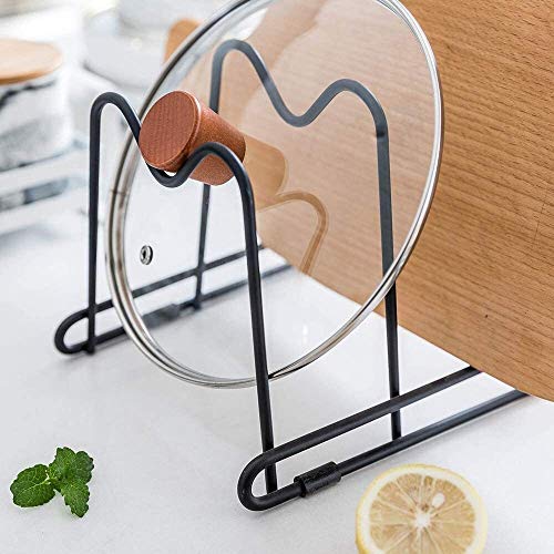 DRNKS Pot Lid Storage Rack-Universal Cooking Pot Cover Dome Wok Cover Frying Pan Lid Kitchen Accessories Lid And Spoon Drainage Rack Pan Pot Cover Lid Rack Stand Kitchen Organizer Applicable to kitche