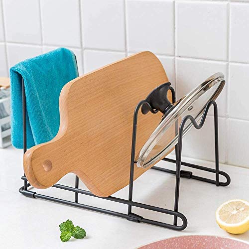 DRNKS Pot Lid Storage Rack-Universal Cooking Pot Cover Dome Wok Cover Frying Pan Lid Kitchen Accessories Lid And Spoon Drainage Rack Pan Pot Cover Lid Rack Stand Kitchen Organizer Applicable to kitche