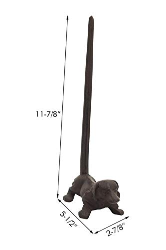 Retro Cast Iron Dog Paper Holder - Decorative Free Standing Paper Holder - Antique Brown