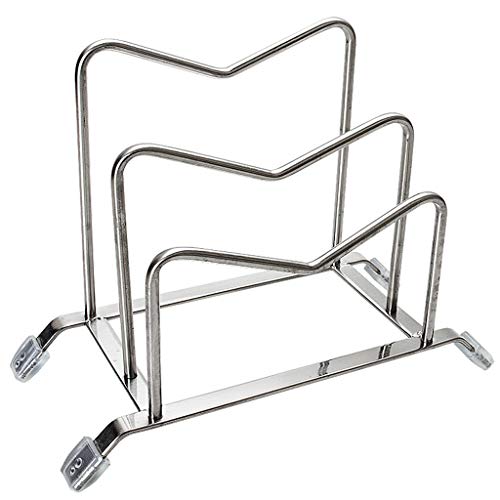 DRNKS Lid Rack Cutting Board Shelf Holder 304 Stainless Steel Vertical Kitchen Household Cutting Board Seat Storage Rack Applicable to kitchen stove