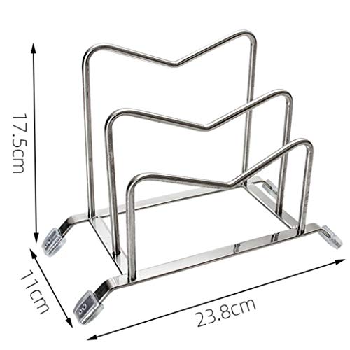 DRNKS Lid Rack Cutting Board Shelf Holder 304 Stainless Steel Vertical Kitchen Household Cutting Board Seat Storage Rack Applicable to kitchen stove