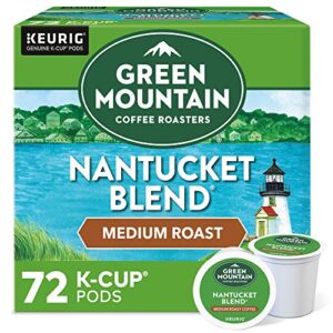 green mountain coffee roasters nantucket blend, single-serve keurig k-cup pods, medium roast coffee pods, 72 count