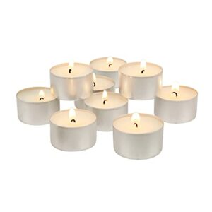 stonebriar 100 pack unscented tea light candles with 6-7 hour extended burn time