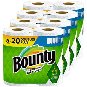 bounty select-a-size paper towels, white, 8 double plus rolls = 20 regular rolls (packaging may vary)