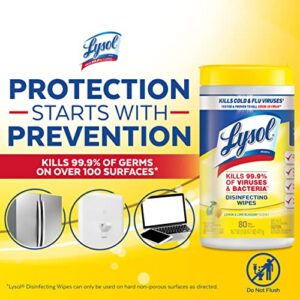 Lysol Disinfectant Wipes, Multi-Surface Antibacterial Cleaning Wipes, For Disinfecting and Cleaning, Lemon and Lime Blossom, 80 Count (Pack of 3)