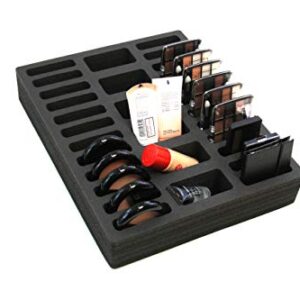 Polar Whale 3 Compact Drawer Organizers Compatible with IKEA Alex Tray Washable Waterproof Insert for Home Bathroom Bedroom Office 11.5 x 14.5 x 2 Inches 30 Compartments Black