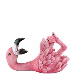 True Flirty Flamingo Polyresin Wine Bottle Holder Set of 1, Pink, Holds 1 Standard Wine Bottle