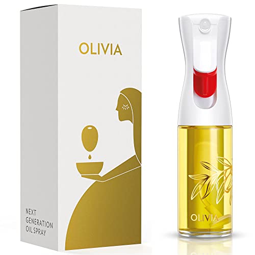 FLAIROSOL OLIVIA. The Original, Advanced Oil Sprayer for Cooking, Salad Dressings and More, Continuous Spray with Portion Control, Trusted by Professional Chefs. Patented Design and Technology. (Glass Bottle, Golden Leaves) 130ml/4.4 oz