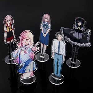 URAQT My Dress Up Darling Stand 5pcs Set, Marin Kitagawa Cosplay Acrylic Stands Model Plate Fans Gift Collection Props