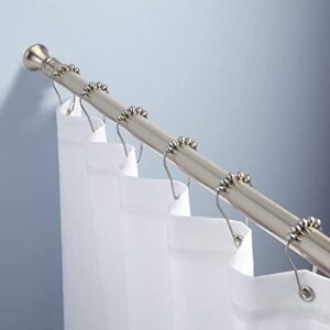 Amazer Spring Tension Curtain Rod - 54-90 Inches Rust-Resistance Shower Curtain Rod Bathroom Rod, Nickel