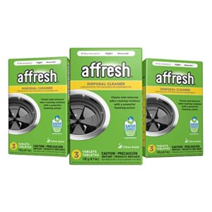 affresh garbage disposal cleaner, removes odor-causing residues, 9 tablets [3 pack]