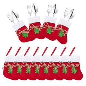 warmhut 12pcs christmas santa silverware holders – xmas party dinner table decor knife and fork bag silverware storage bags tableware holders set – christmas tree decoration