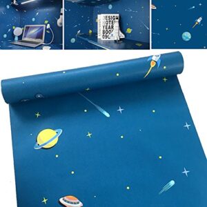 yifely funny universe decorative furniture paper removable shelf drawer liner for boys girls bedroom 17×118 inch