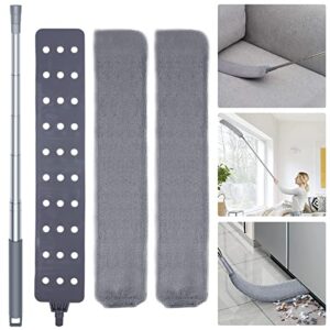 retractable gap dust cleaner cleaning tools with 2 microfiber dusting cloths long handle 60inches washable and retractable duster brush for cleaning under appliances furniture couch fridge