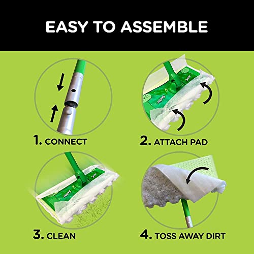 Swiffer Sweeper Dry Mop Refills for Floor Mopping and Cleaning, All Purpose Floor Cleaning Product, Unscented, 52 Count (Packaging May Vary)