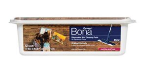 bona hardwood floor disposable wet cleaning pads, 12ct