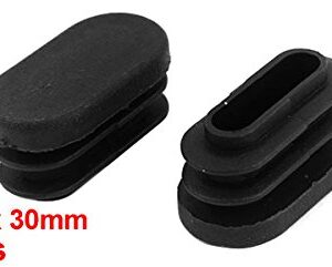 uxcell 15mm X 30mm Plastic Oval Shaped End Cup Tube Insert Black 12 Pcs