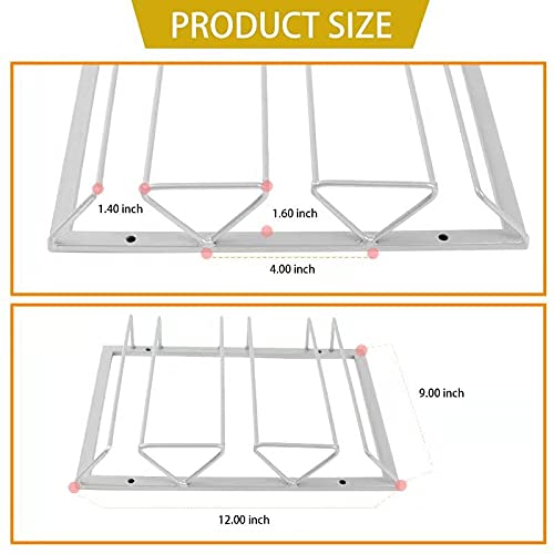 HODZUMRAC Wine Galss Holder - Under Cabinet Wine Glass Rack Stemware Rack, Wine Glass Hanger Kitchen Storage for Glasses, Metal Organizer for Kitchen Bar (White, 2Packs)