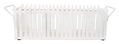 Boston Warehouse Picket Fence Flatware Storage Caddy, 15 inch, White