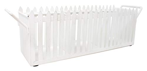 Boston Warehouse Picket Fence Flatware Storage Caddy, 15 inch, White