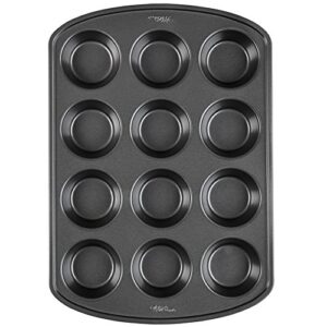 wilton perfect results premium non-stick bakeware muffin pan & cupcake pan, 12-cup, steel