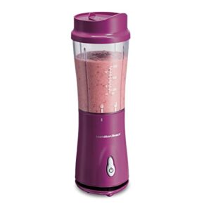 hamilton beach shakes and smoothies with bpa-free personal blender, 14 oz, raspberry