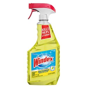 windex multi-surface cleaner and disinfectant spray bottle, scent, citrus fresh, 23 fl oz (pack of 1)