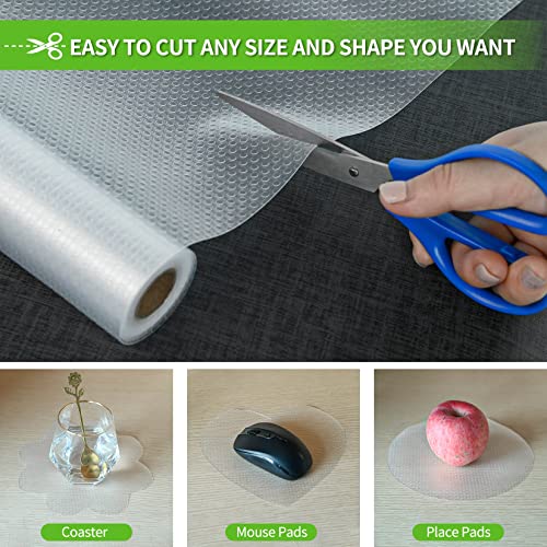 Amyracel Shelf Liner Kitchen Cabinet Liner for Shelves, Non Adhesive Drawer Liner for Kitchen, Non Slip Refrigerator Liners Waterproof & Oil-Proof Kitchen Cupboard Liner BPA Free (12 Inches x 20 FT)