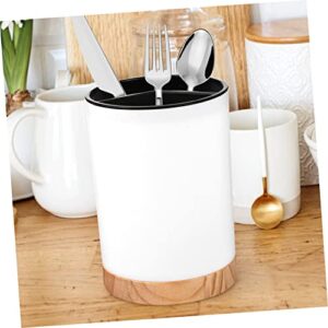 UPKOCH Bucket Chopstick Spatulas Divider Cooking Basket Storage Utensil Convenient Multi-function Household Desktop Spoons Knives Kitchen and Crock White Caddy Forks Plastic Rack