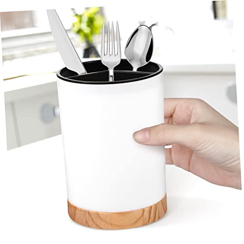 UPKOCH Bucket Chopstick Spatulas Divider Cooking Basket Storage Utensil Convenient Multi-function Household Desktop Spoons Knives Kitchen and Crock White Caddy Forks Plastic Rack