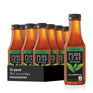 pure leaf iced tea, unsweetened black tea, 18.5 oz bottles (12 pack)