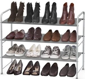 simple houseware 3-tier shoe rack storage organizer, grey