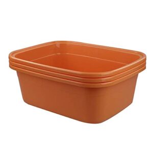 Qskely 3-Pack 18 Quart Large Plastic Wash Basin Dish Pan