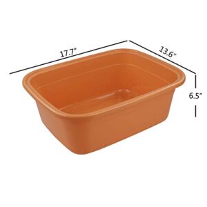 Qskely 3-Pack 18 Quart Large Plastic Wash Basin Dish Pan