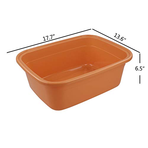 Qskely 3-Pack 18 Quart Large Plastic Wash Basin Dish Pan