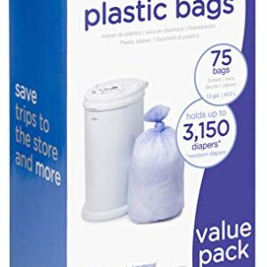 Ubbi Disposable Diaper Pail Plastic Bags, Value Pack, 75 Count, 13-Gallon Bags