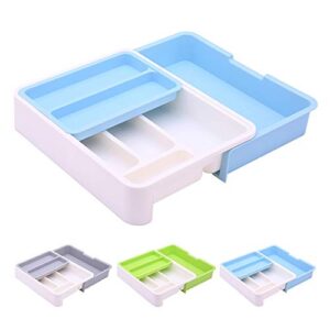 TJLSS Kitchen Drawer Organizer Plastic Storage Drawer Cutlery Tray for Drawers Divider Durable Utensil Multi Partition Safe Easy Clean ( Color : Gray )