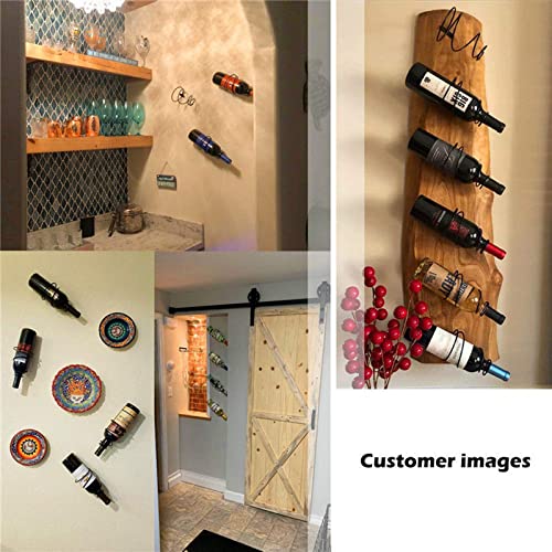 ZHKD Wall-Mounted Wine Bottle Rack 3-Piece Set,Creative Wine Bottle Display Rack, Metal Hanging Wine Holder,Suitable for All Home Kitchen Bar Cabinets Wall You Like, Black