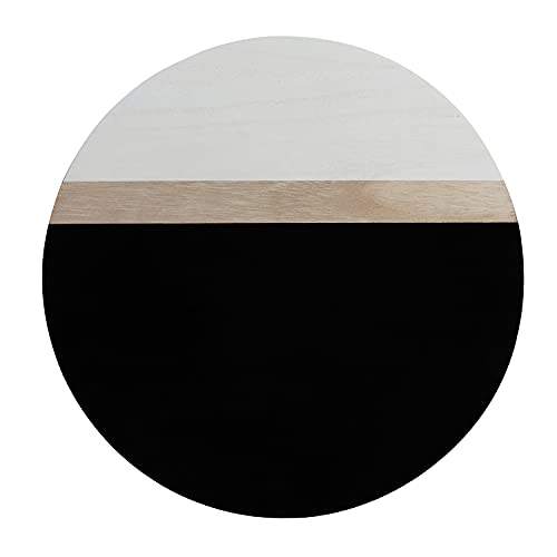 Hanna Roberts Lazy Susan Kitchen Turntable for Pantry Cabinet or Table, 14" (Black Brown White Stripe Design)