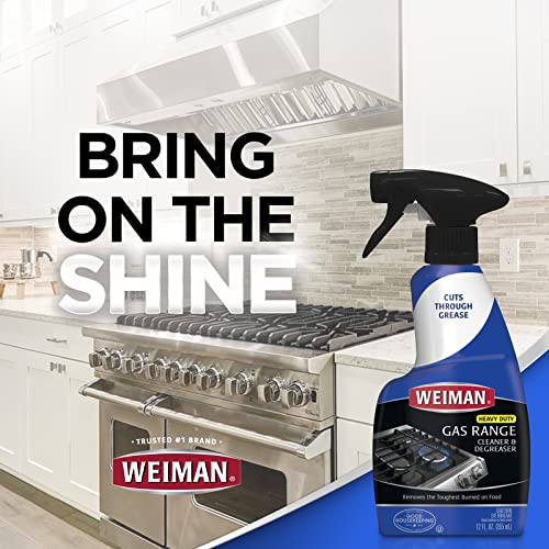 Weiman Gas Range and Stove Top Cleaner and Degreaser - 2 Pack - Dissolves Cooked On Food and Stains