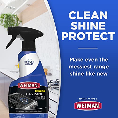 Weiman Gas Range and Stove Top Cleaner and Degreaser - 2 Pack - Dissolves Cooked On Food and Stains