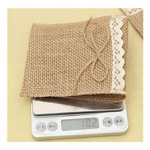 10 Pcs Burlap Lace Utensil Cutlery Holders Cutlery Pouch Knifes Forks Bag for Vintage Natural Wedding Bridal Shower Tableware Christmas Party (4x8inch)