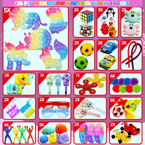 356 PCS Party Favors for Kids, Fidget Toys Pack,Easter Basket Stuffer for Kids, Birthday Gift Toys, Stocking Stuffers, Christmas Gifts, Easter Gifys Party Toys Assortment, Treasure Box Birthday Party, Goodie Bag Stuffers for Kids, Carnival Prizes, Pinata