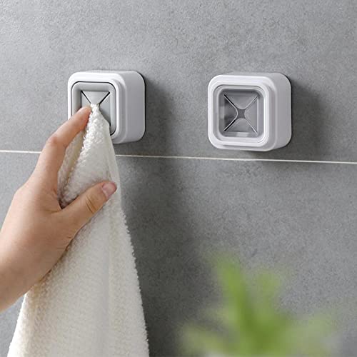 VALINK Kitchen Towel Holder - Self Adhesive Towel Holders for Kitchen,Wall Mounted Kids Hand Towel Hook,for Kitchen,Hand and Dish Towels, Gray