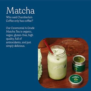 Chamberlain Coffee 100% Organic Matcha Japanese Green Tea Powder, Vegan, Gluten-Free 1oz tin