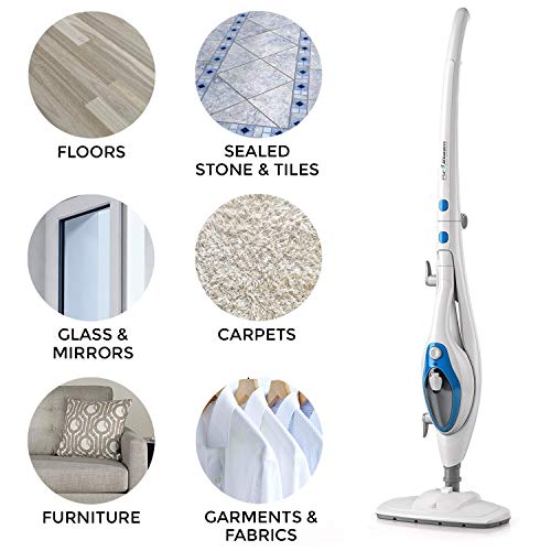 PurSteam Steam Mop Cleaner 10-in-1 with Convenient Detachable Handheld Unit, Laminate/Hardwood/Tiles/Carpet Kitchen - Garment - Clothes - Pet Friendly Steamer Whole House Multipurpose Use