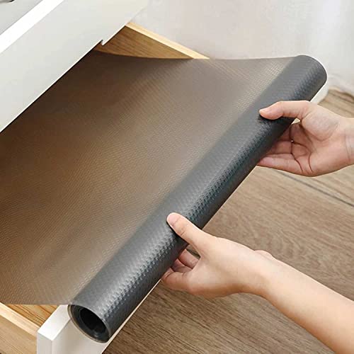 Shelf Liners for Kitchen Cabinets Refrigerator Liners Waterproof & Oil-Proof Cupboard Liner Non-Slip Drawer Mats EVA Non Adhesive Fridge Liner for Shelves Pantry Bookshlef Dresser 17.7 inches x 19.7FT